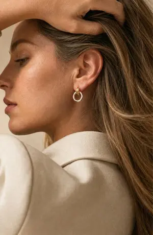 Argento Vivo 2-tone Mini Knot Earrings
