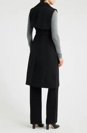 Halogen Sleeveless Belted Trench Coat