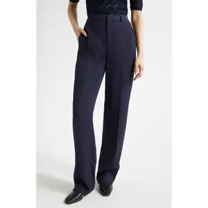 Vince Elsa High Rise Straight Leg Trousers - Twilight Navy