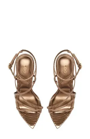 Aldo Lissandra Ankle Strap Pointed Toe Sandal - Bronze