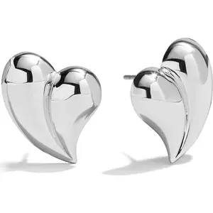 Baublebar Better Together Heart Stud Earrings Silver