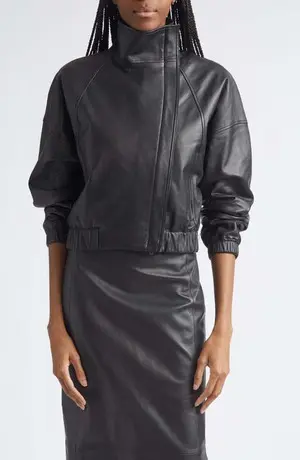 Vince Leather Moto Jacket - Black