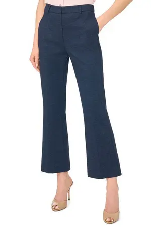 Halogen Tailored High Waist Crop Flare Leg Pants - Indigo Navy