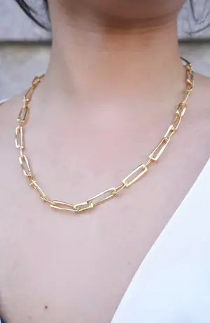 Argento Vivo Chunky Paper Clip Chain Necklace