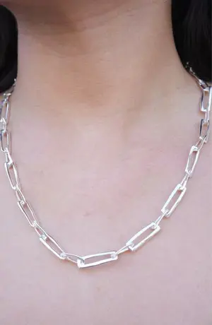 Argento Vivo Chunky Paperclip Chain Necklace - Silver