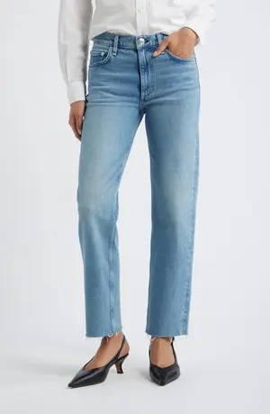 Rag & Bone Harlow Mid Rise Straight Leg Ankle Length Jeans - Audrey