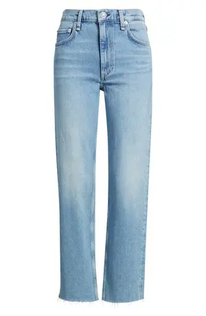 Rag & Bone Harlow Mid Rise Straight Leg Ankle Jeans