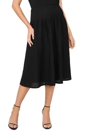 Halogen Woven Midi Skirt - Rich Black