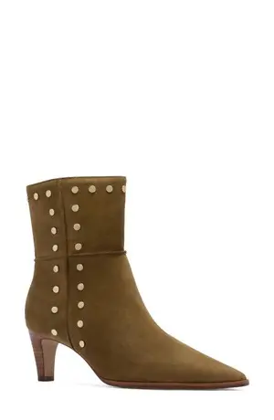 FRANKIE4 Studded Suede Pointed Toe Booties - Toffee Suede Stud