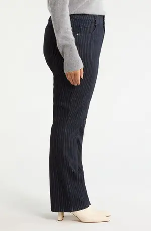 Wit & Wisdom Brittany Pinstripe High Waist Itty Bitty Bootcut Jeans