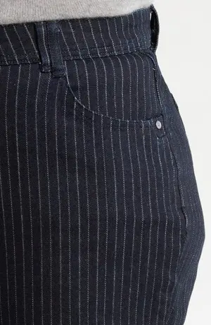 Wit & Wisdom Brittany Pinstripe High Waist Itty Bitty Bootcut Jeans