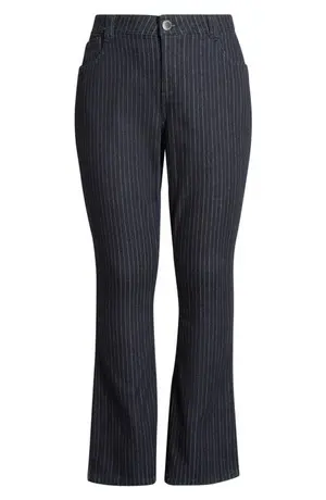 Wit & Wisdom Brittany Pinstripe High Waist Itty Bitty Bootcut Jeans