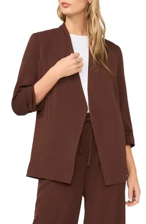 Halogen Open Front Blazer - Chicory Coffee