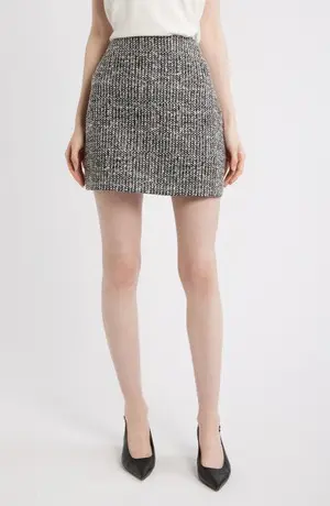 Theory High Waist Tweed Miniskirt