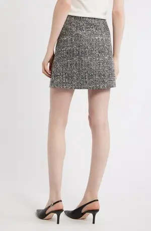 Theory High Waist Tweed Miniskirt