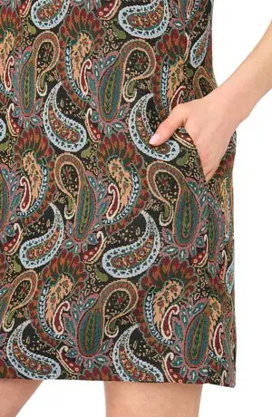 Halogen Sleeveless Paisley A-line Dress