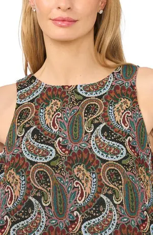 Halogen Sleeveless Paisley A-line Dress