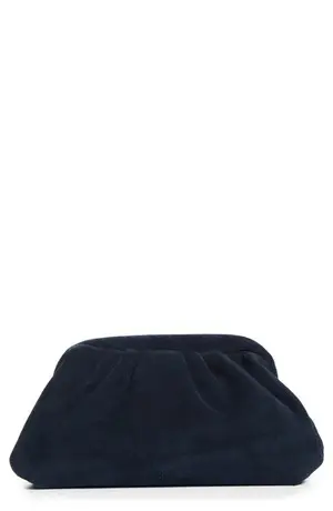 REISS Mia Suede Frame Clutch - Teal
