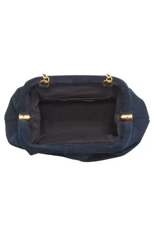 REISS Mia Suede Frame Clutch - Teal