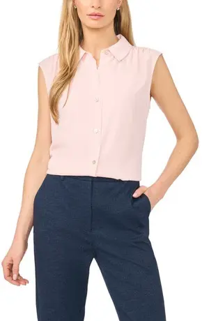 Halogen Extended Shoulder Sleeveless Top - Pink Cloud