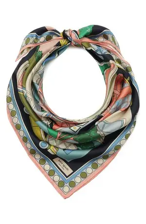 Kate Spade New York Townhouse Silk Square Scarf - Pink Multi