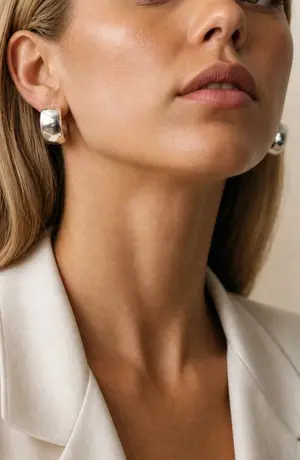 Argento Vivo Chunky Huggie Hoop Earrings - Silver