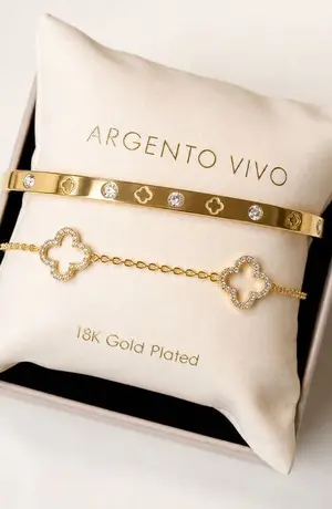 Argento Vivo Set Of 2 Clover Bracelets