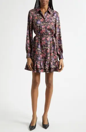 Cinq À Sept Paisley Eclipse Long Sleeve Shirtdress