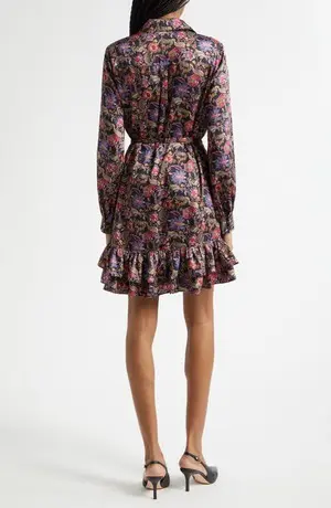 Cinq À Sept Paisley Eclipse Long Sleeve Shirtdress