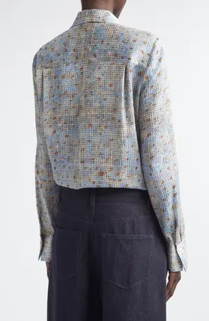 Lafayette 148 New York Scottie Stretch Silk Printed Shirt
