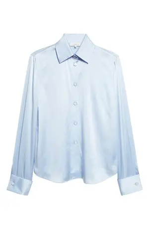 Lafayette 148 New York Slim Fit Silk Button-up Shirt