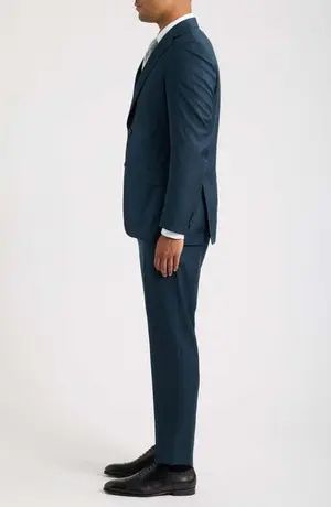 HERITAGE GOLD Solid Teal Super 130s Wool Suit