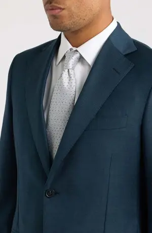 HERITAGE GOLD Solid Teal Super 130s Wool Suit