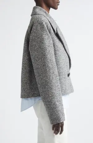 Lafayette 148 New York Wide Lapel Alpaca & Wool Blend Jacket