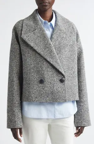 Lafayette 148 New York Wide Lapel Alpaca & Wool Blend Jacket