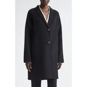 Lafayette 148 New York Wool & Cashmere Car Coat - Black