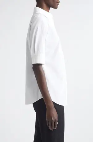Lafayette 148 New York Elbow Sleeve Button-up Shirt