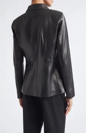 Lafayette 148 New York Glazed Weightless Lambskin Suede Jacket
