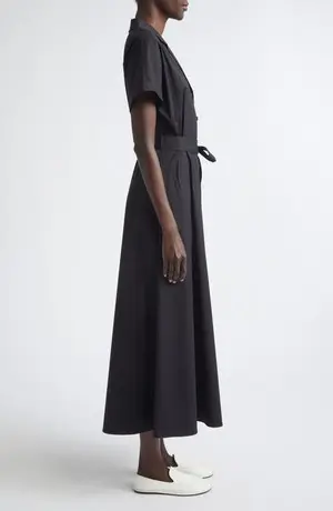 Lafayette 148 New York Belted Stretch Cotton Blend Shirtdress