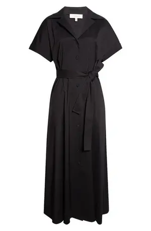 Lafayette 148 New York Belted Stretch Cotton Blend Shirtdress