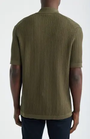 BOSS Lomaro Short Sleeve Cardigan - Open Green