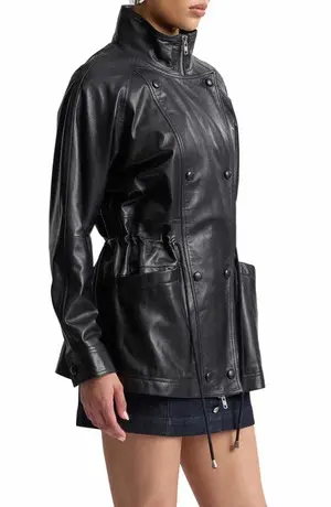 Avec Les Filles Slouchy Leather Jacket