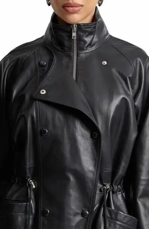 Avec Les Filles Slouchy Leather Jacket