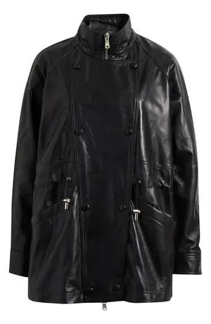 Avec Les Filles Slouchy Leather Jacket