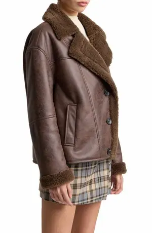 Avec Les Filles Faux Shearling Jacket