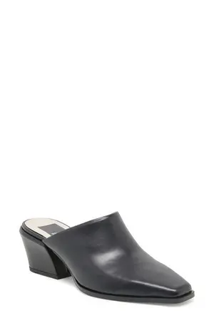 Dolce Vita Leyton Square Toe Mule Black Leather