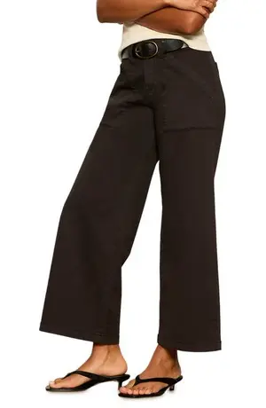 Sanctuary Idol Stretch Twill Wide Leg Ankle Pants