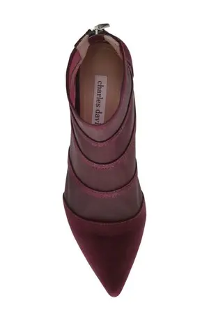 CHARLES DAVID Alpha Pointed Toe Bootie - Wine