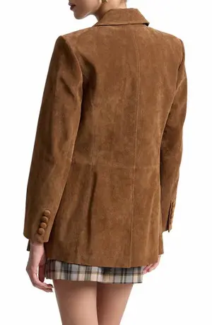 Avec Les Filles Longline Suede Blazer