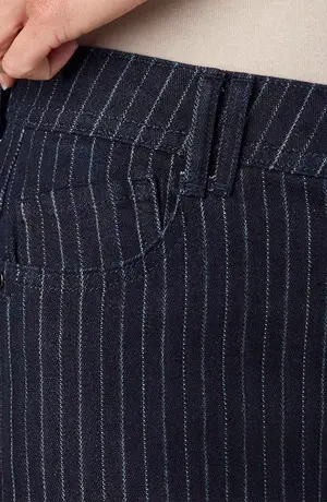 Wit & Wisdom Brittany Pinstriped High Waist Itty Bitty Bootcut Jeans